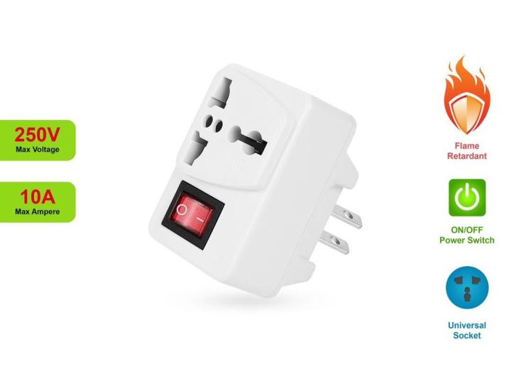 Universal Power Plug Dual Socket Adapter with Switch | Lazada PH