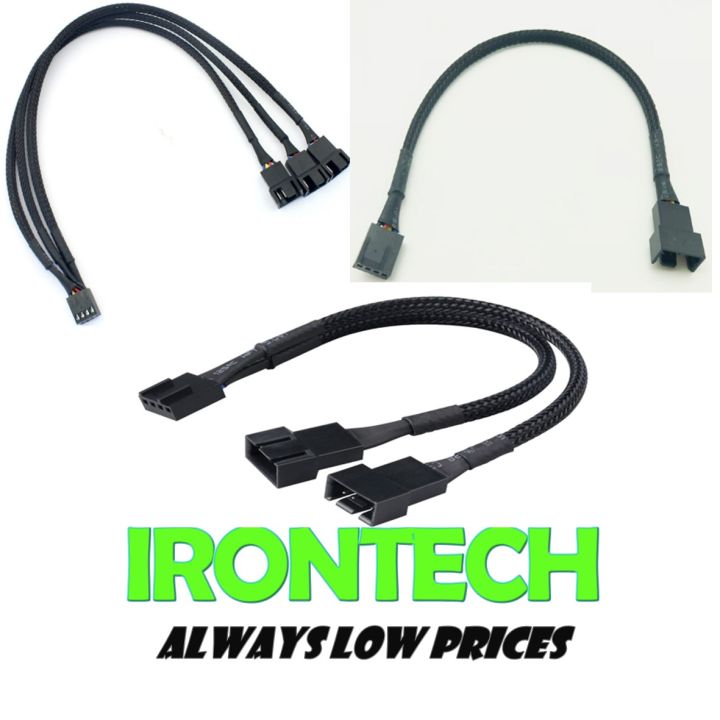 4 pin Female to Dual Triple 4pin Male Fan Power Adapter Extension PWM ...