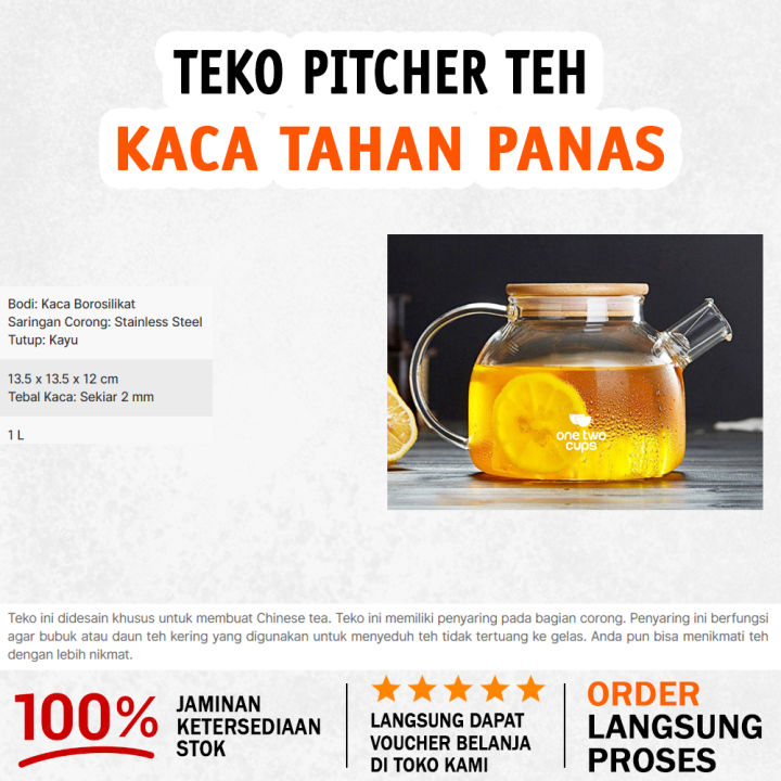 Teko Pitcher Teh Chinese Teapot Maker Borosilicate Glass 1L - Transparent | Lazada Indonesia