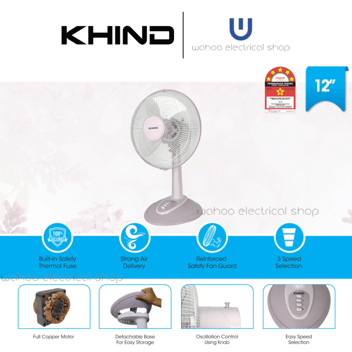 KHIND 12'' TABLE FAN (TF1210SE) | Lazada