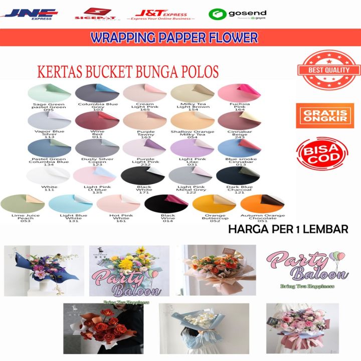 Wrapping Paper Flower Cellophane BI color Kertas Bucket Bunga dual ...