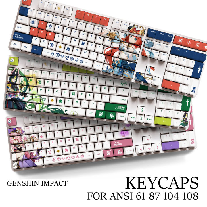 Genshin Impact NAHIDA NILOU Pbt Material Keycaps Set for ANSI 61 87 104 ...