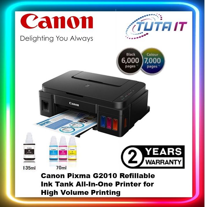 Canon PIXMA G1010(Single Fuction)& G2010 Refillable Ink Tank Printer ...