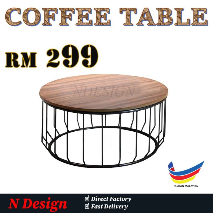 [N Design] Round Coffee Table Modern / Living Room Coffee Table / Meja ...