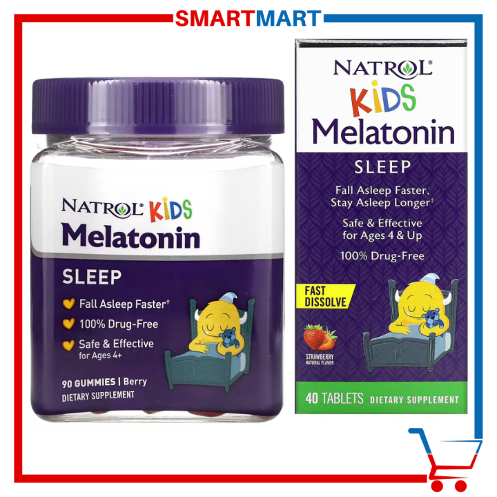 Natrol Kids Melatonin 90 Berry Gummies or 40 Fast Dissolve Tablets ...