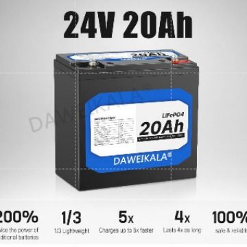 1pcs 24V lifepo4 20ah Lithium Iron Phosphate Battery Built-in Solar ...