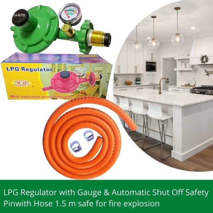 LPG Regulator with pressure gauge and safety device anti explosion push ...