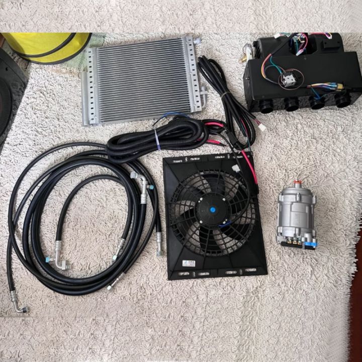 Treeligo 12V/24V Car air coditioner Kit System,Electric RV Truck Camper ...