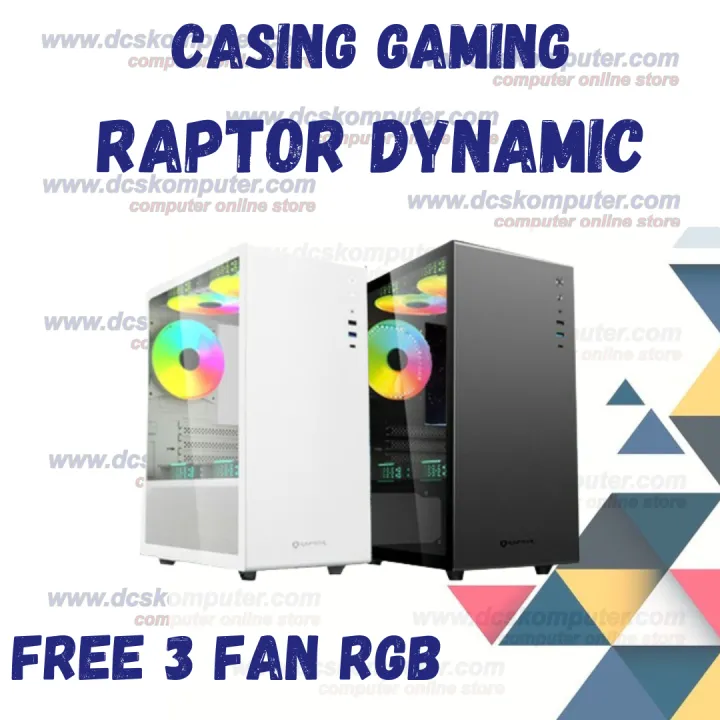 CASING PC GAMING RAPTOR DYNAMIC FREE 3 FAN RGB | Lazada Indonesia