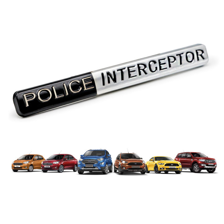 โลโก้ Logo POLICE INTERCEPTOR ขนาด 15x1.5x0.5 cm. 2 ชิ้น สำหรับ ...