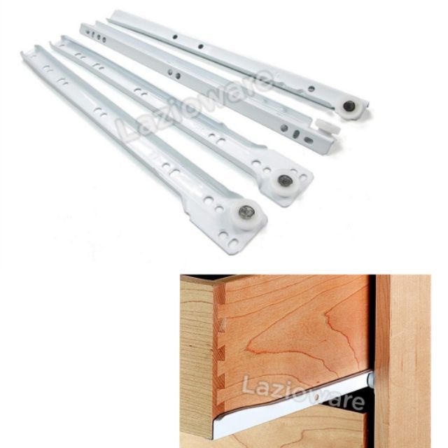 1 pair (left and right) white drawer slide roller rail | Lazada