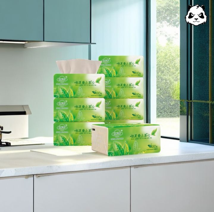 【CRAZY PANDA】Tissue Paper Towel For Baby green tea Facial Tissue 480 ...