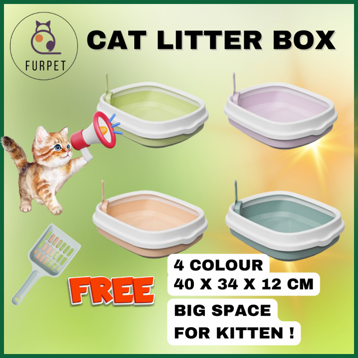 FURPET Cat Litter Box With Scoop Cat Toilet Box Bekas Pasir Kucing ...