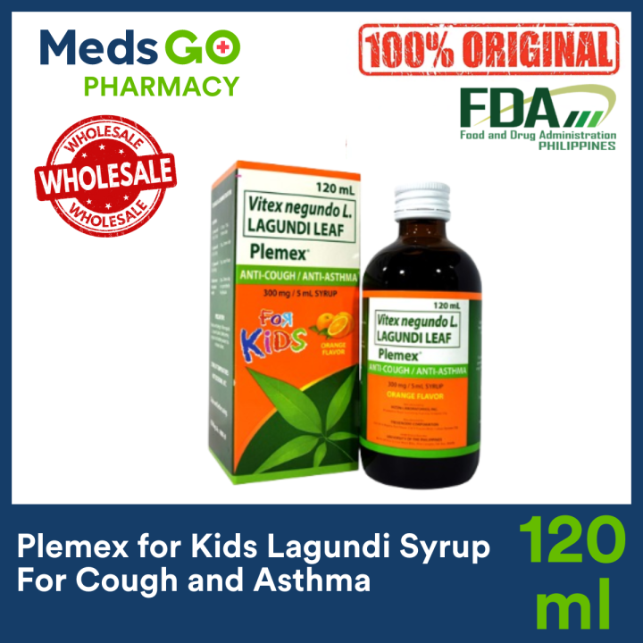 Plemex for Kids Vitex Negundo L. (Lagundi Leaf) 300mg Syrup 120mL ...