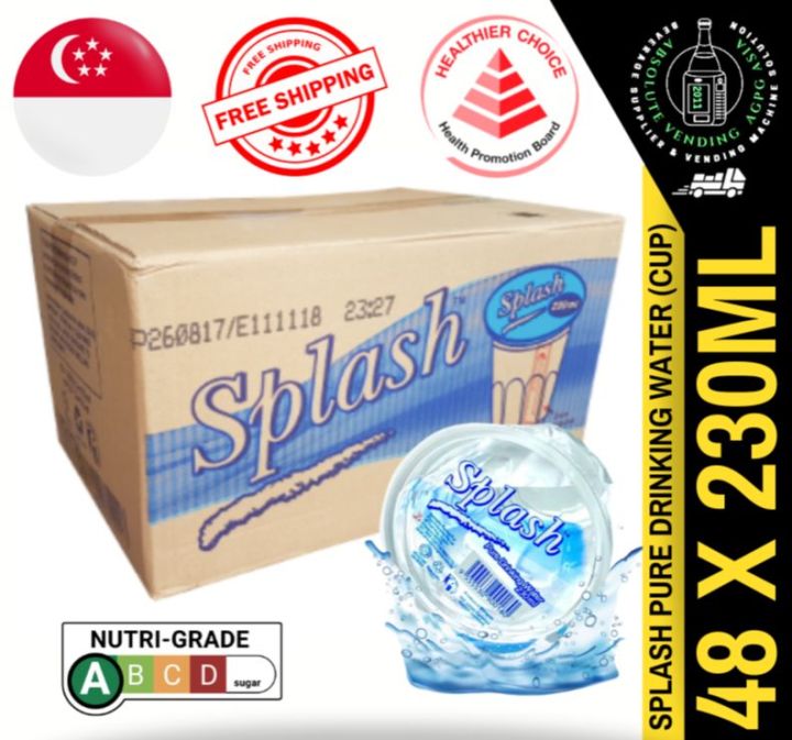 SPLASH Pure Drinking Water 230ML X 48 (CUP with STRAW) | Lazada Singapore