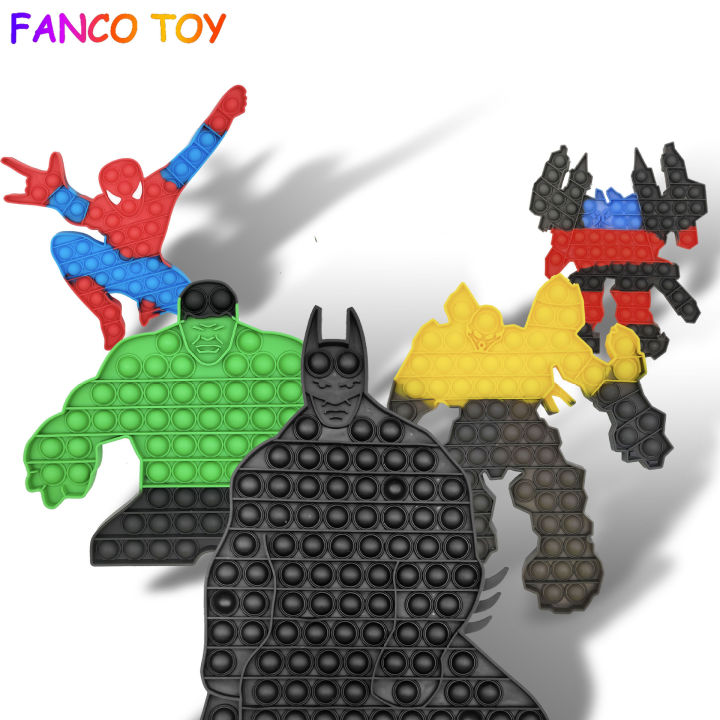 Big Size Pop It Fidget Toy Full Set Box with Simple Dimple Spiderman ...