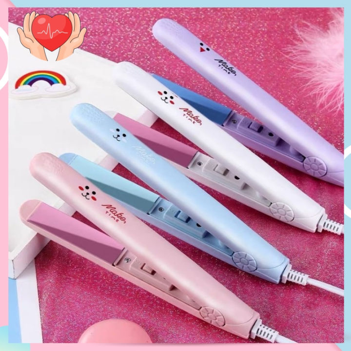 Cartoon Hair Straightener Splint Mini Student Small power Girls Air ...