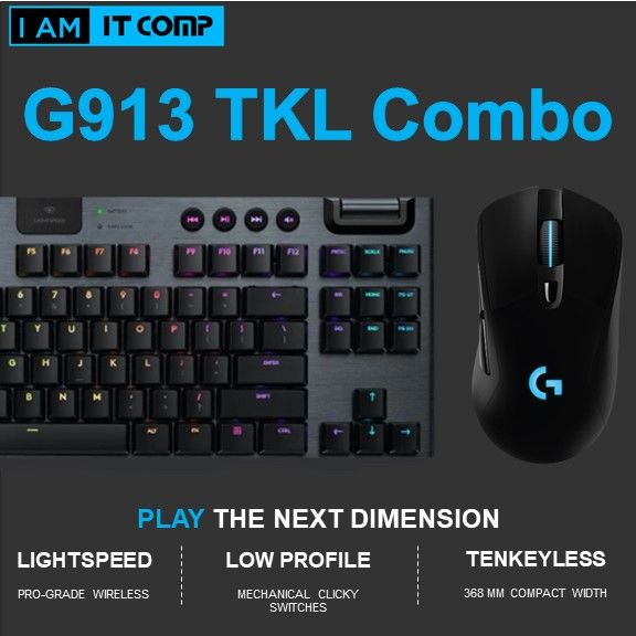Logitech G Gaming Combo Set G913 TKL Lightspeed Wireless Keyboard ...