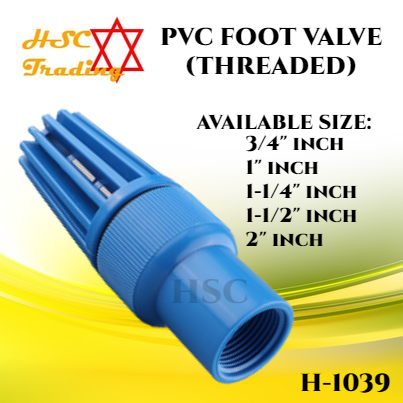 H-1039 1 PIECE PVC Foot Valve with THREAD | Lazada PH