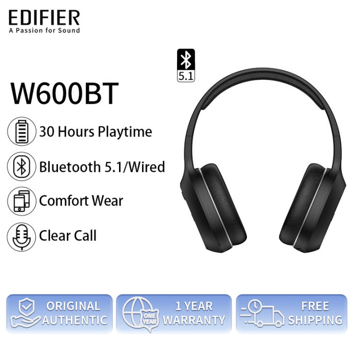 Edifier W600BT Wireless/Wired Bluetooth 5.1 Headset with Bulit-in ...