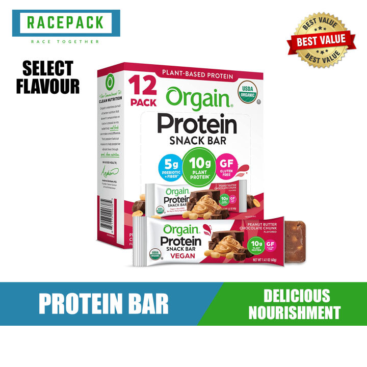 Orgain Organic Plant Protein Bar 12 Bar (Select Flavour) | Lazada Singapore