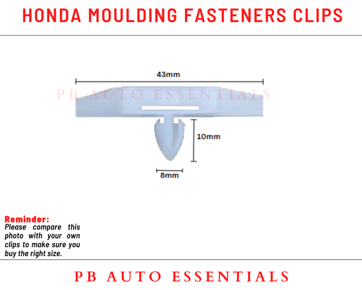 HONDA 8mm Drip Rail, Roof, Door Moulding Fastener Clips | Lazada PH