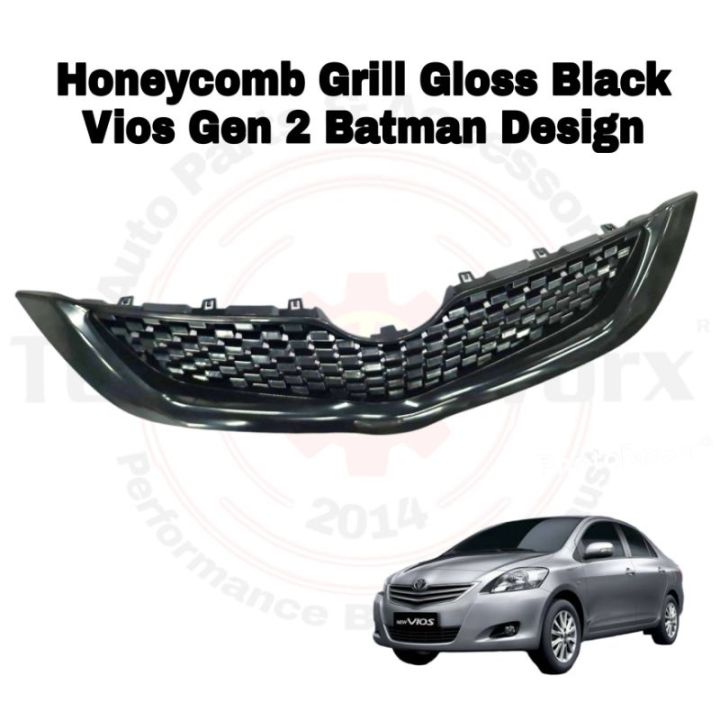Toyota Vios Grill Black Gen 2 Batman Honeycomb Modern Gloss Black 2008 ...