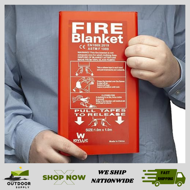 Sheffield Emergency Fire Blanket (1m x 1m ; 1.2m x 1.2m ; 2m x 2m ; 1 ...