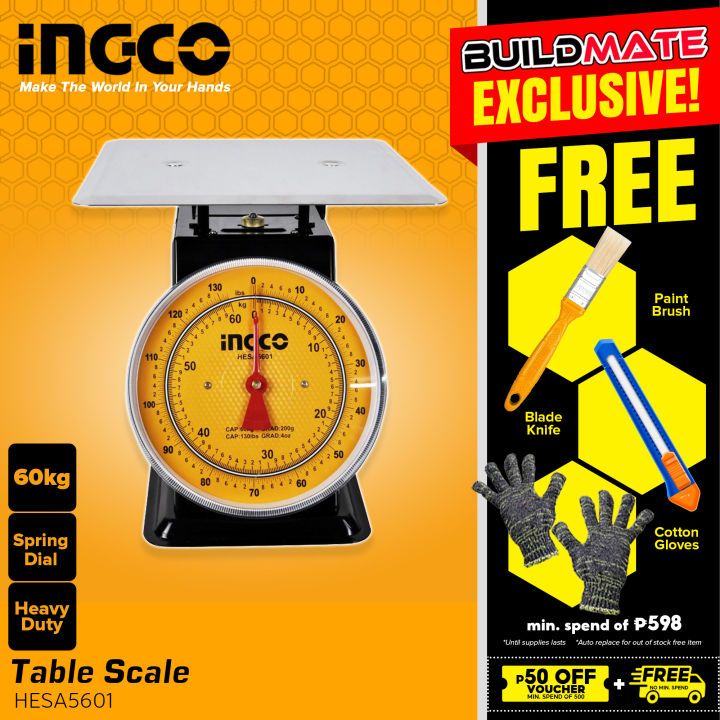 INGCO Spring Table Scale 60kg HESA5601 - BUILDMATE - IHT | Lazada PH