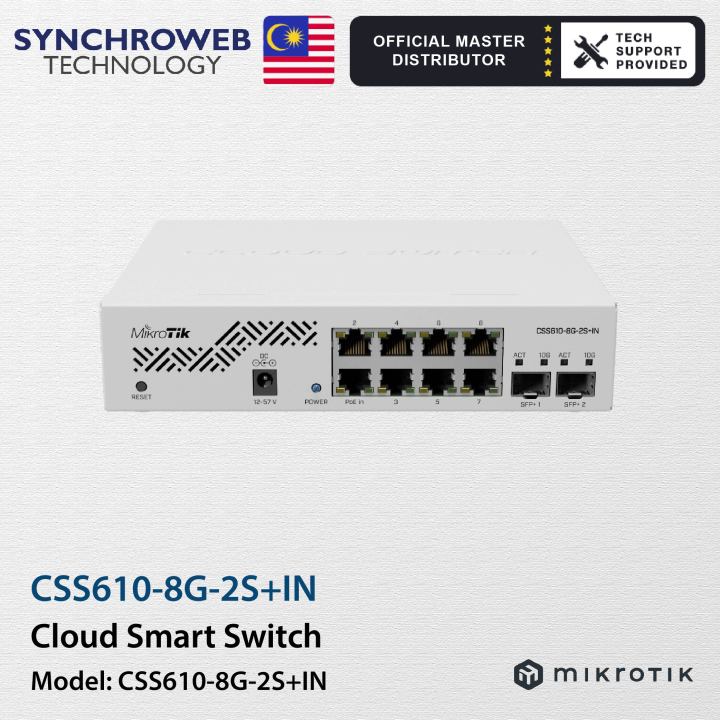 Mikrotik Cloud Smart Switch CSS610-8G-2S+IN - Portable, powerful and extremely cost-effective ...