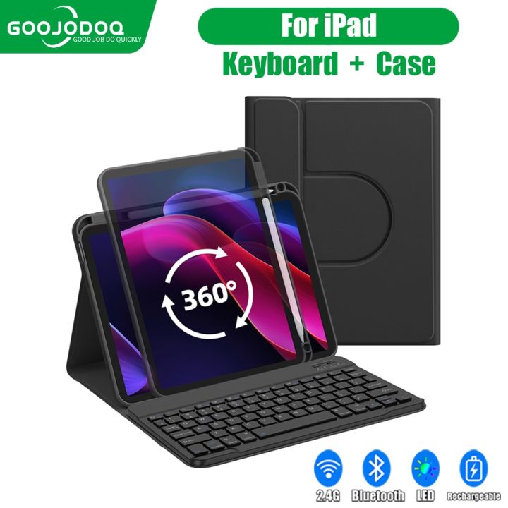 GOOJODOQ For iPad Case Bluetooth Keyboard and Mouse Set magnetic 720 ...