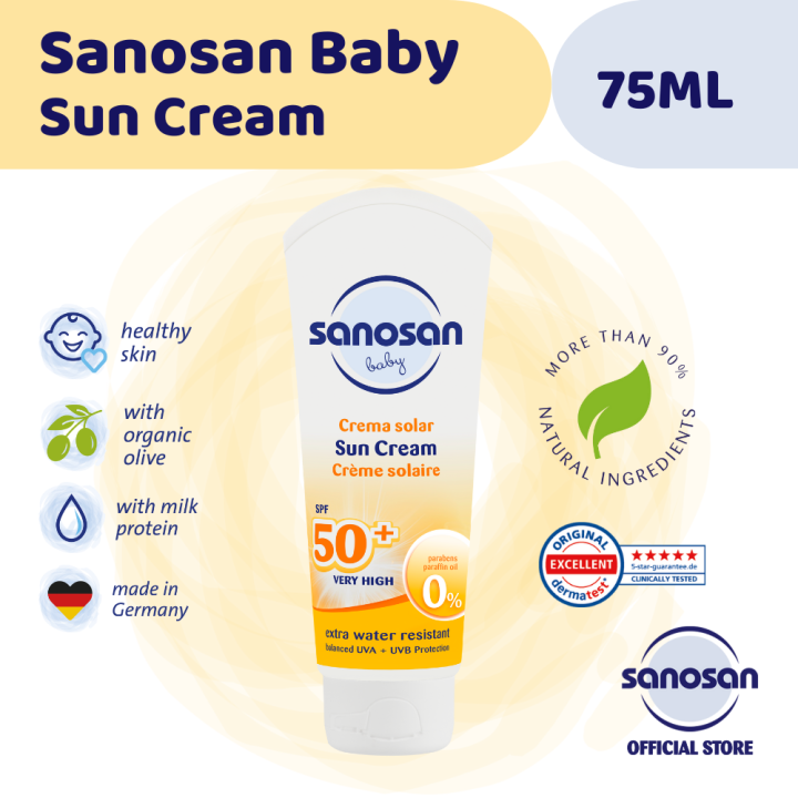 Sanosan Baby Sun Cream / Sunscreen Sunblock for Baby with 50+SPF 75ml ...