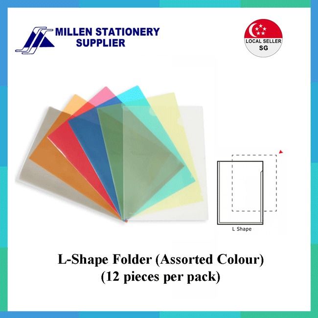 L shape A4 Folder (Assorted / Single Colour) - Pack of 12 | Lazada Singapore
