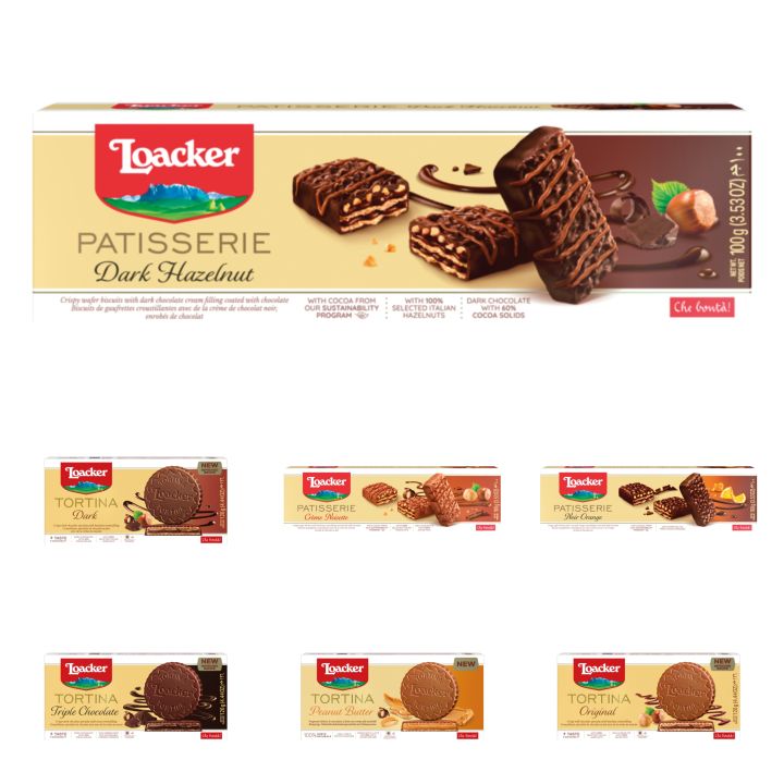 Loacker Biscuits / Tortina from Italy [ Dark / Triple / Peanut ...