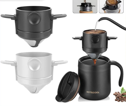 Foldable Portable Coffee Funnel Filter Double-layer Mesh 304 Stainless ...