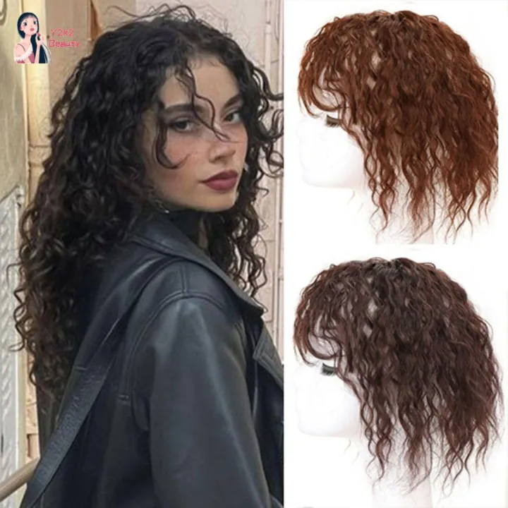 Y2K2 สีดำสีดำ ธรรมชาติตามธรรมชาติ ขนปุยฟู สังเคราะห์สังเคราะห์สังเคราะห์ ปกผมขาว สำหรับผู้หญิง ...