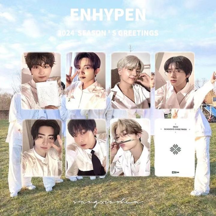 Enhypen 2024 Season's Greetings PhotoCards Heeseung Jake Sunghoon Sunoo Jungwon Photo Cards 7 ...