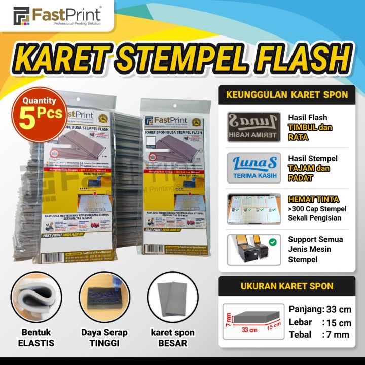 Fast Print Karet Busa Stempel Lembaran Ukuran 15x33 5Pcs | Lazada Indonesia