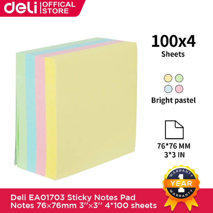 Deli Sticky Notes Pad Notes For School Supplies Office Ea01703 | Lazada PH