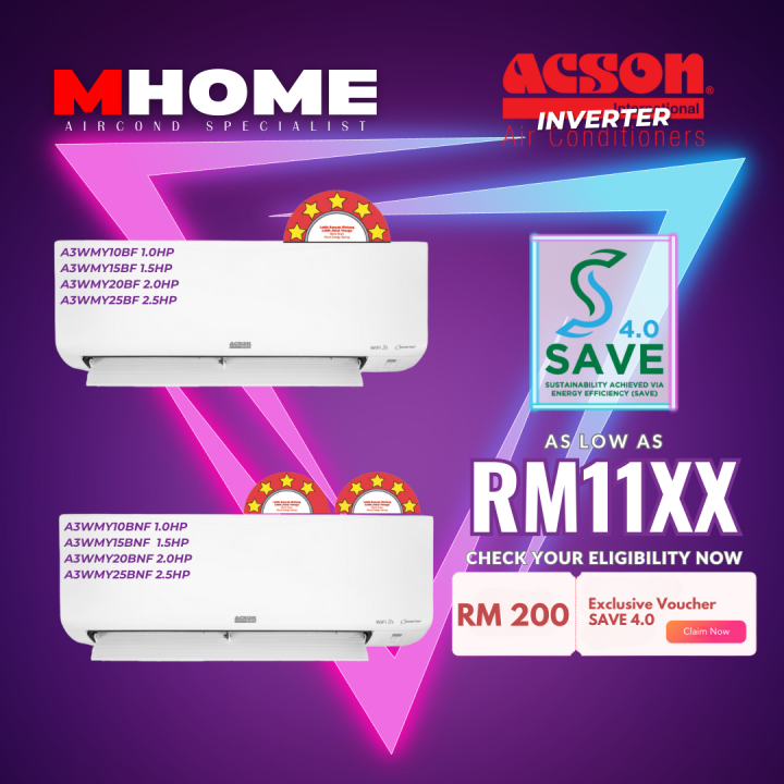 ACSON AIR CONDITIONER INVERTER / NON INVERTER 1.0HP - 2.5HP REINO+ AND ...