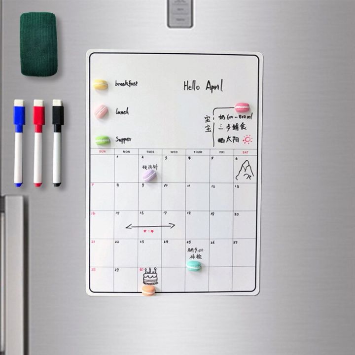 Erasable Monthly Schedule Magnetic Whiteboard Soft Magnetic Calendar ...