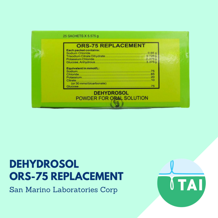 Oral Rehydration Solution ORS75 (Dehydrosol-25 sachets) | Lazada PH