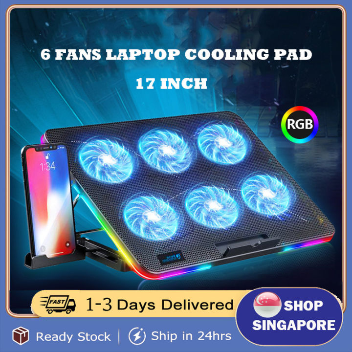 SG Local 6 Fans RGB Laptop Cooling Pad Gaming Laptop Cooler Stand ...