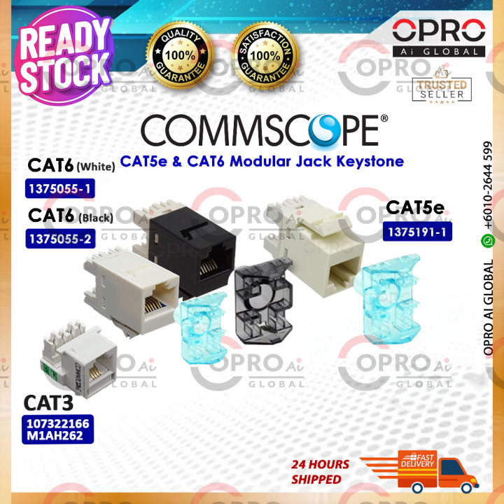 Commscope AMP® Ori RJ45 Cat6 Cat5e Cat3 Keystone Jack / Modular Jack Connector for LAN Network ...