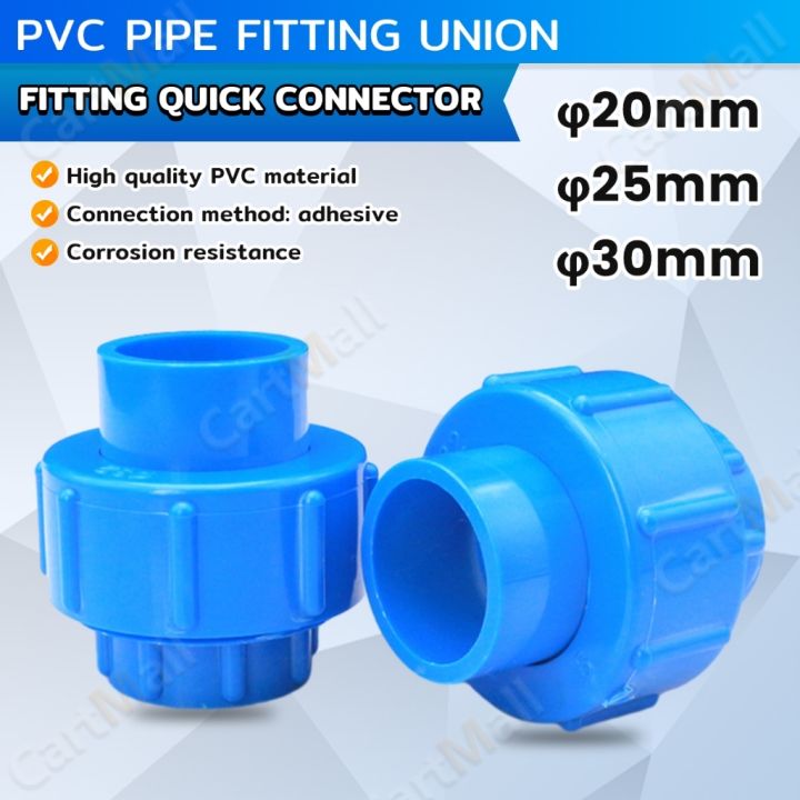 PVC Pipe Fitting Union Quick Connector Blue Fitting Coupling 20mm 25mm ...