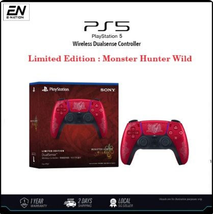 Sony Playstation 5 PS5 Limited Edition Monster Hunter Wilds Wireless ...
