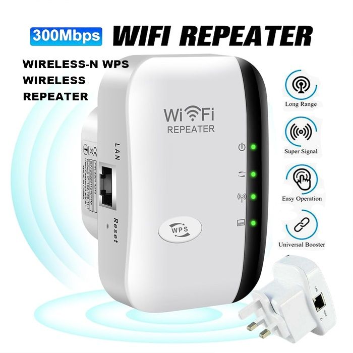 WiFi Extender, 300Mbps WiFi Booster Range Extender, Internet Signal ...