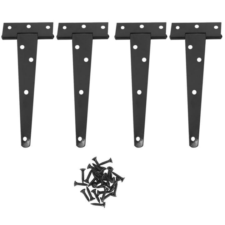 4 PCS 6 Inch Heavy Duty Door Hinges T-Strap Tee Shed Hinge Gate Hinges ...