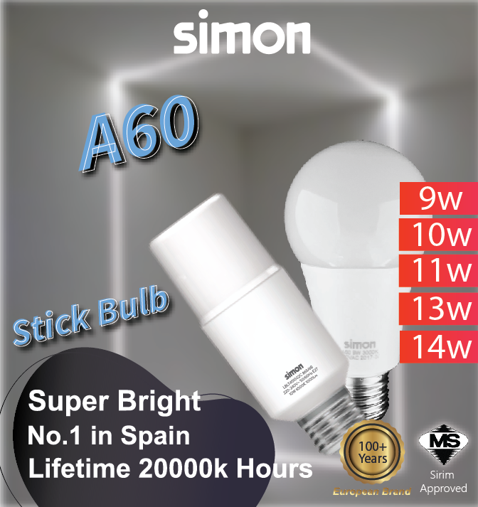 SIMON - 9 Watt 13 Watt LED A60 / Stick Bulb EXTRA BRIGHT- 3000K/4000K ...