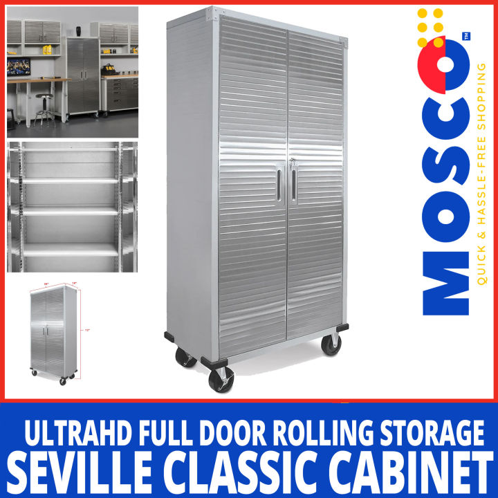 Seville Classics UltraHD Rolling Storage Cabinet, 36" W x 18" D x 72" H ...